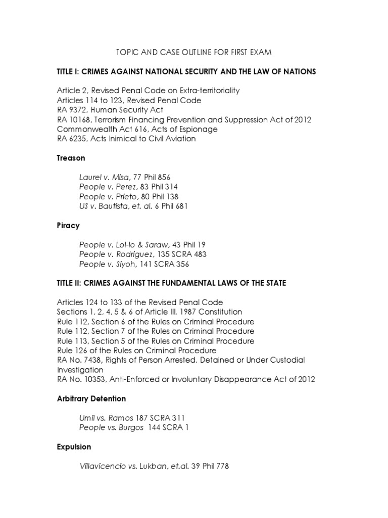 Case Syllabus PDF | PDF | Crime & Violence | Crime Thriller