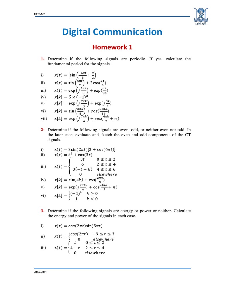Signal Analysis: Periodicity, Even/Odd, Energy | PDF | Theoretical ...