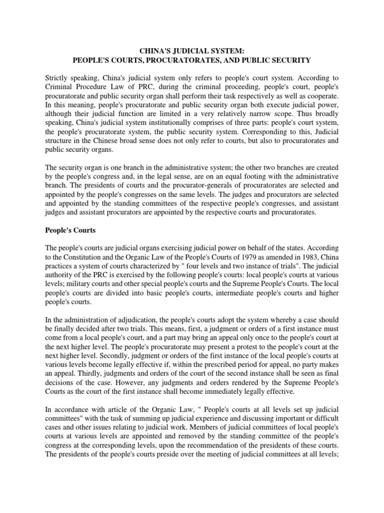 CHINA Judicial System | PDF | Judiciaries | Judge