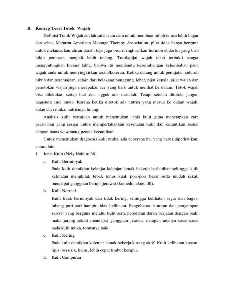 Manfaat dan Teknik Totok Wajah | PDF | Kesehatan Holistik | Sains ...