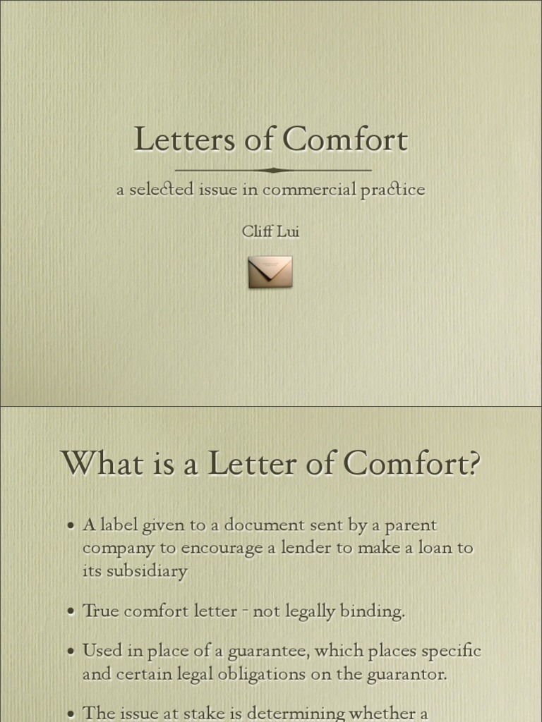 Letters of Comfort FINAL | PDF | Guarantee | Estoppel