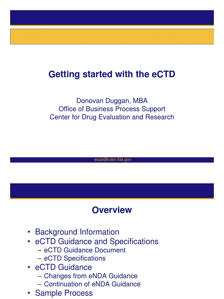 eCTD Submission Guidelines Overview | PDF | Pharmaceutics | Pharmacy