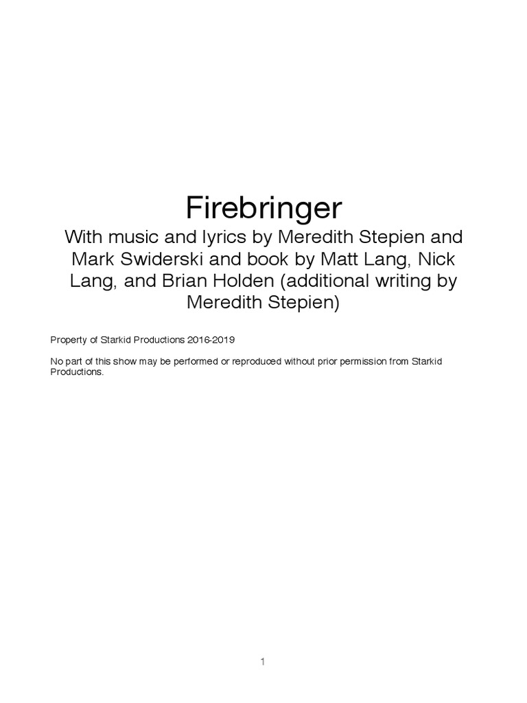 Firebringer Script | PDF | Nature