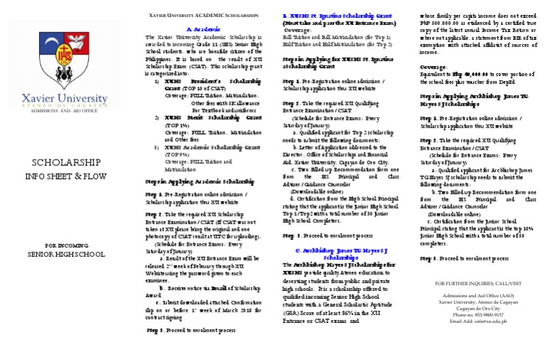 Brochure For Scholarship - SHS 2018 | PDF | University And College ...