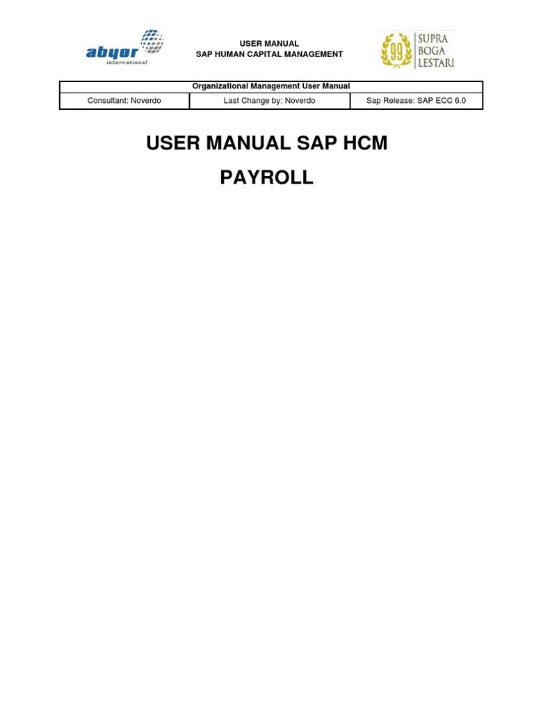 Sap HR Payroll Procedure Manual For End Users | PDF | Payroll | Human ...