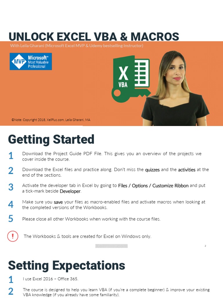 Excel VBA Course Slides PDF | PDF | Visual Basic For Applications | Microsoft Excel