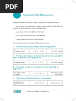 NEGOTIATING STYLE SELF ASSESSMENT FORM WITH INTERPRETATION | PDF | Negotiation | Cognition