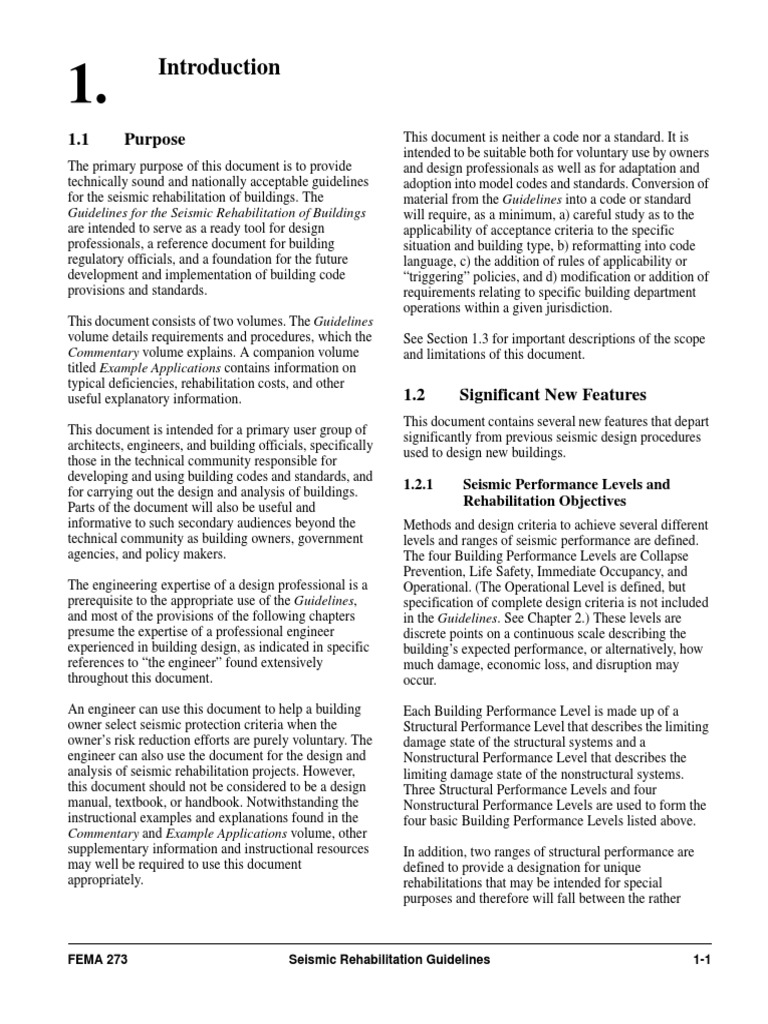 FEMA 273 Seismic Rehab Guidelines | PDF | Earthquake Engineering ...