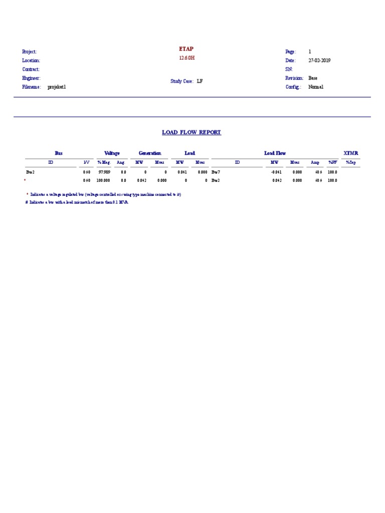Untitled - Load Flow Report | PDF | Electrical Components | Electronic ...