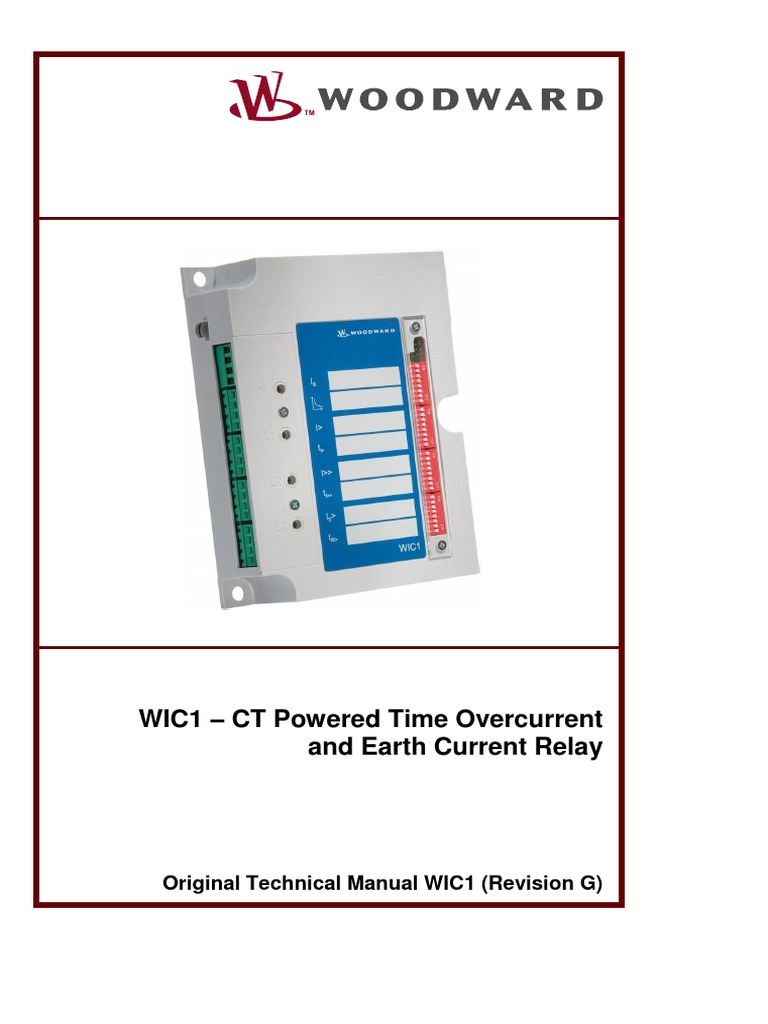 Wic1 - CT Powered Time Overcurrent and Earth Current Relay: Original ...