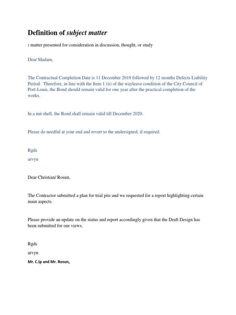 Definition of subject matter.docx | Politics | Virtue