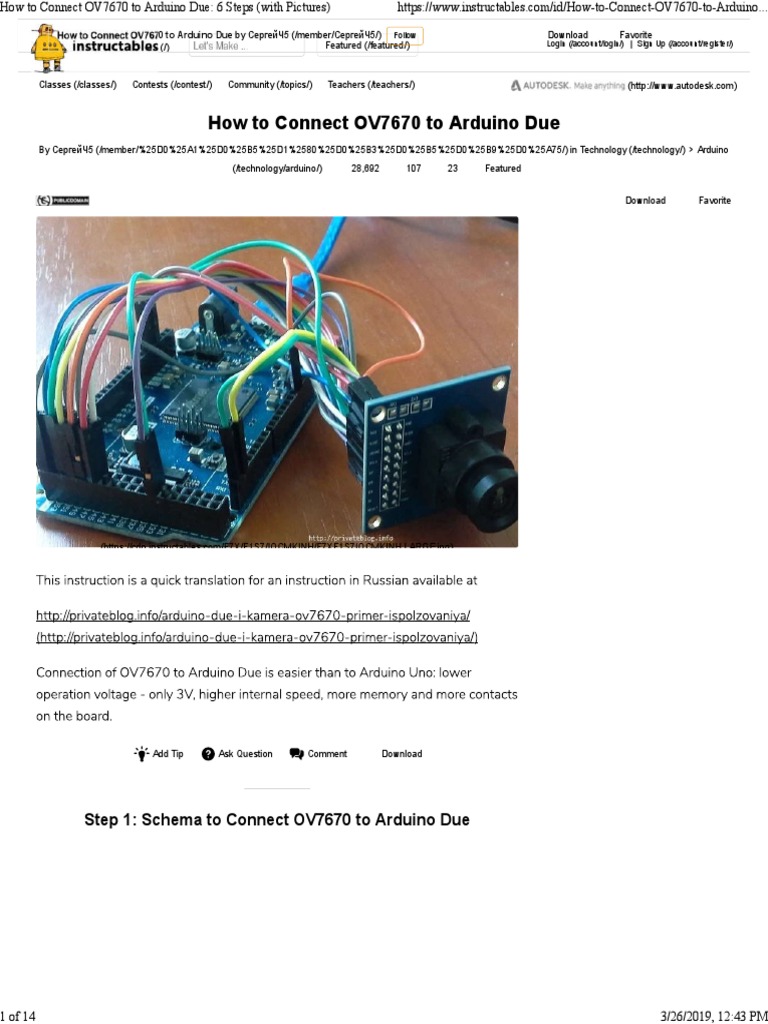 Step 1: Schema To Connect OV7670 To Arduino Due | PDF | Digital Technology | Media Technology
