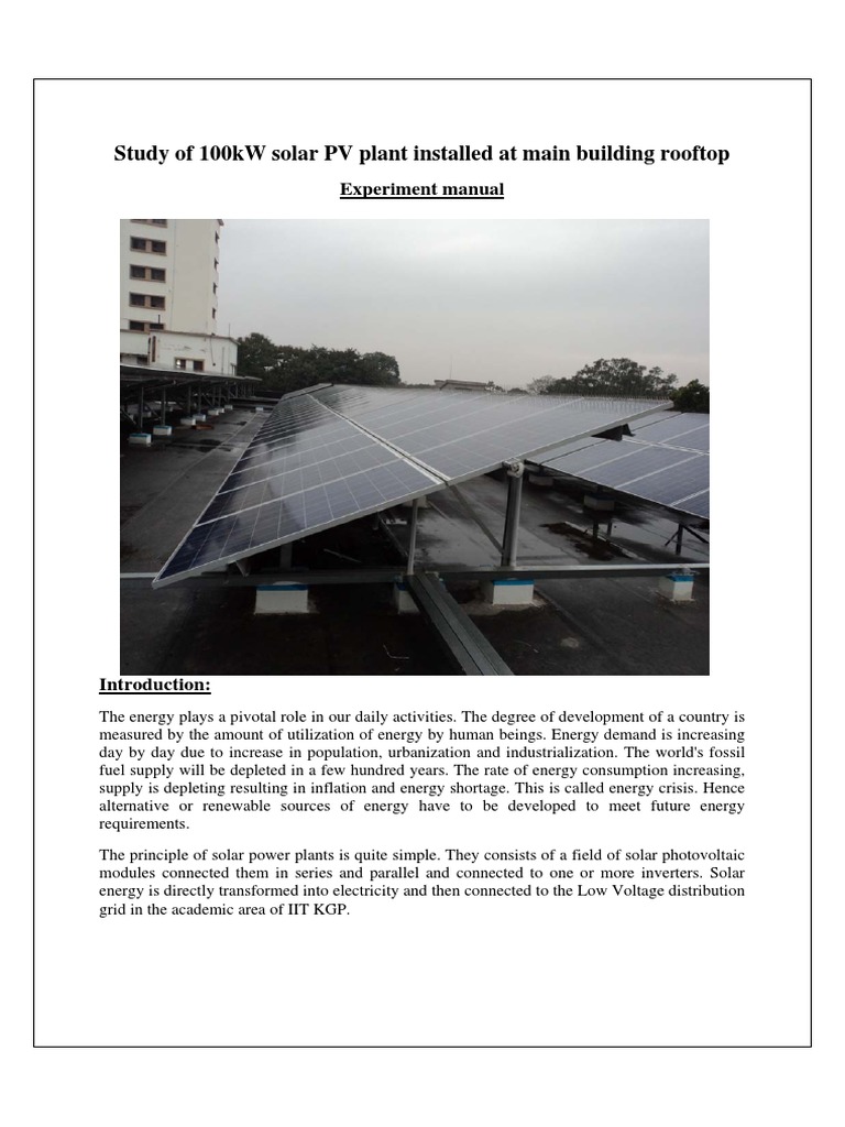 Solar PV Plant | PDF | Photovoltaic System | Solar Power