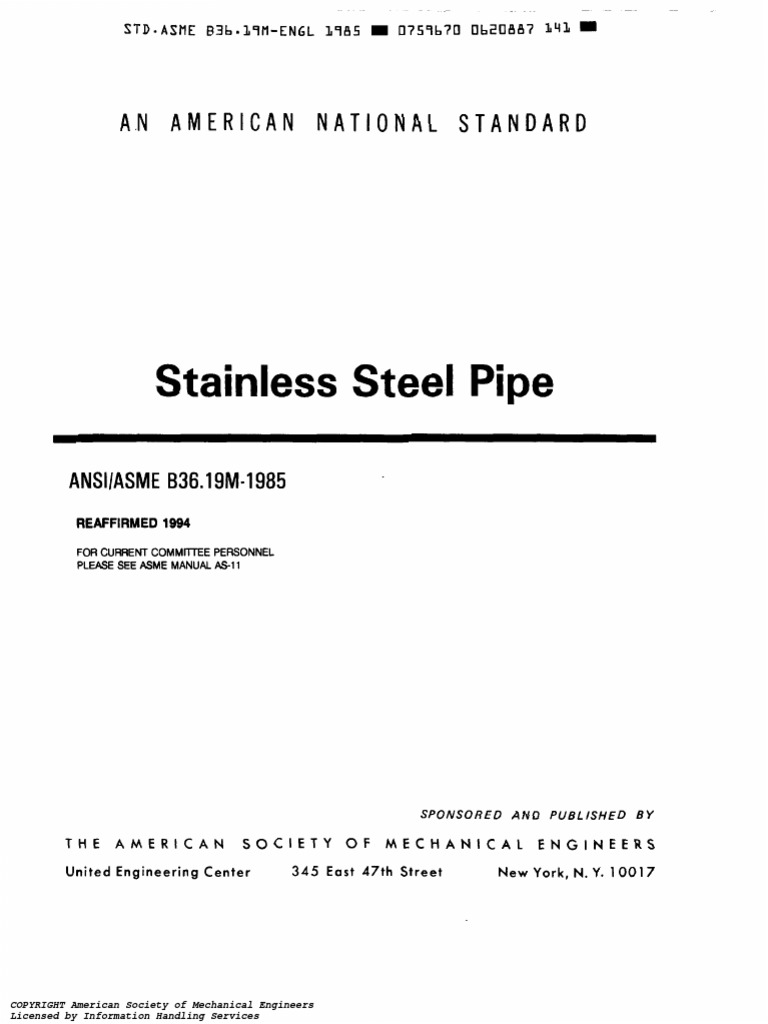 Asme B36 - 19M PDF | PDF | Pipe (Fluid Conveyance) | Building Materials