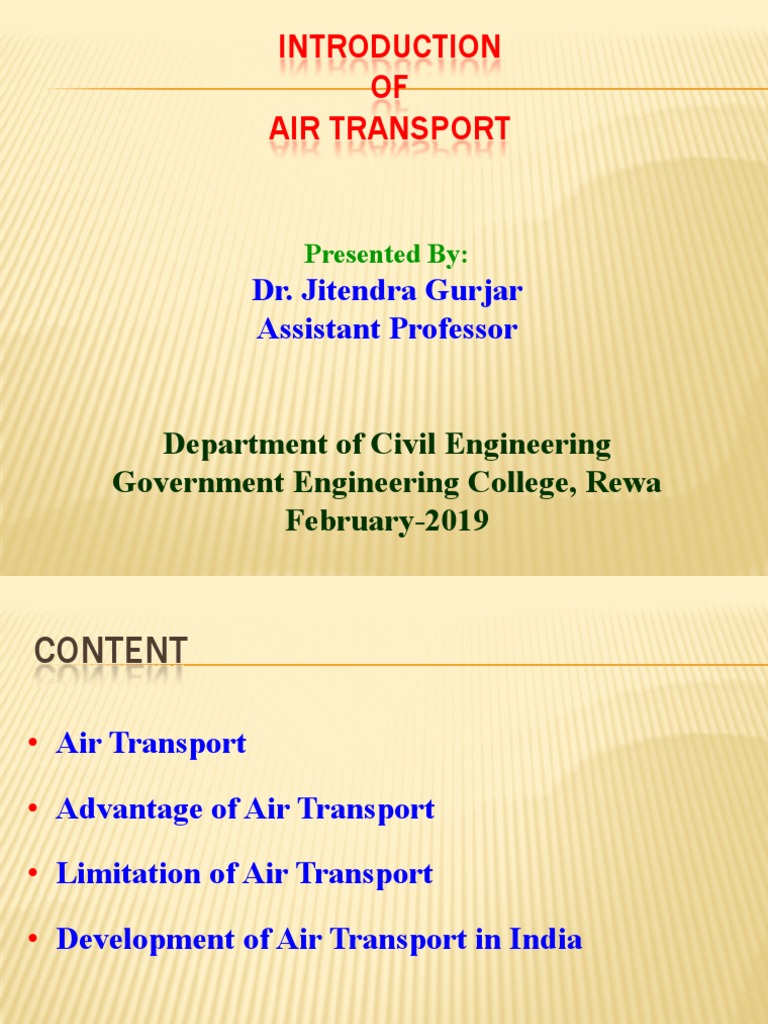 Introduction of Air Transport | PDF | Airlines | Transport