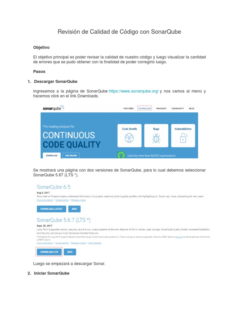 Revisión de Calidad de Código Con SonarQube | PDF | Áreas de ...