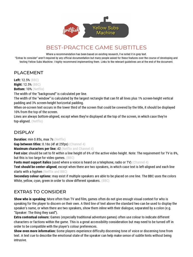 Best Practice Game Subtitles | PDF | Typefaces | Graphic Design
