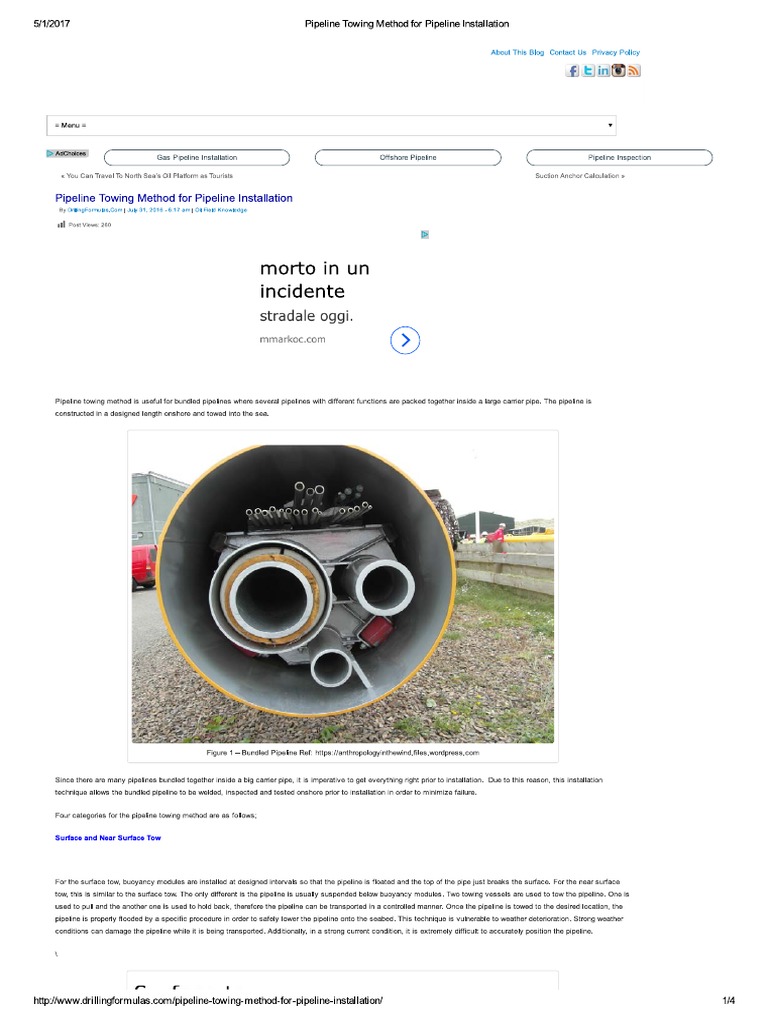 Pipeline Towing Method For Pipeline Installation | PDF | Pipeline Transport