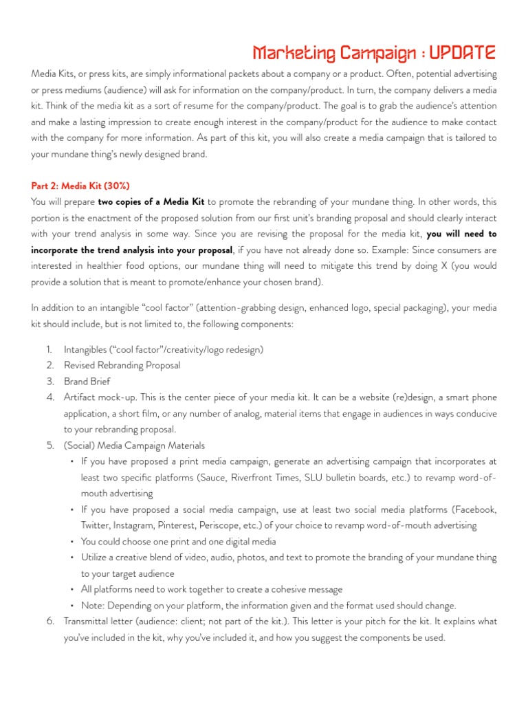 Marketing Campaign Update | PDF | Mass Media | Advertising