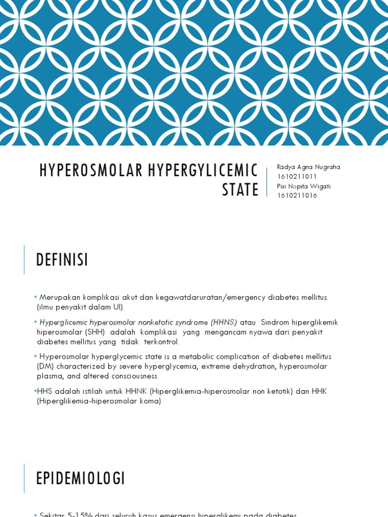 Hyperosmolar Hypergylicemic State | PDF | Hyperglycemia | Diabetes
