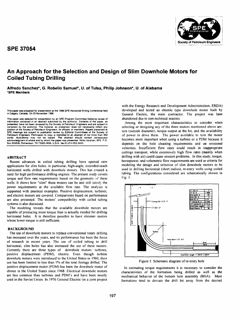 SPE-37054-MS (Bit Torque Calculation) PDF | PDF | Electric Motor | Turbine