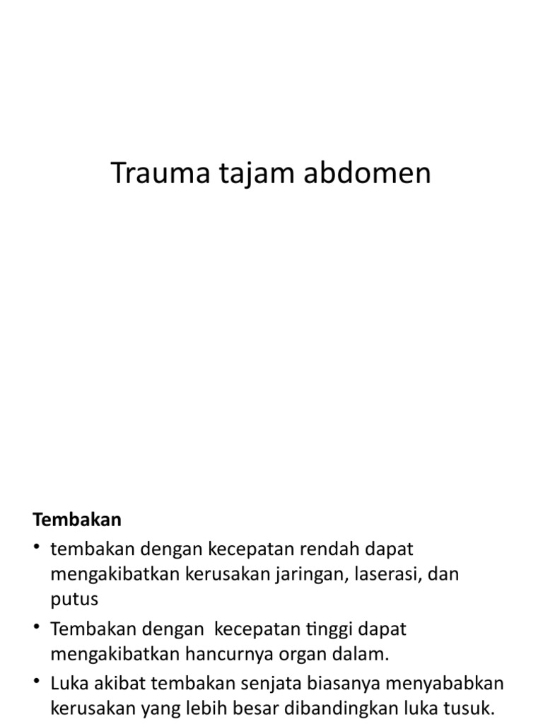 Trauma Tajam Abdomen | PDF
