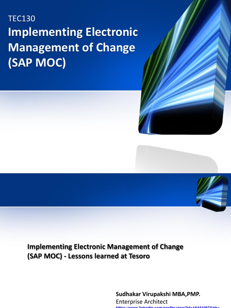 Implementing Electronic Management of Change | PDF | Exxon Mobil ...