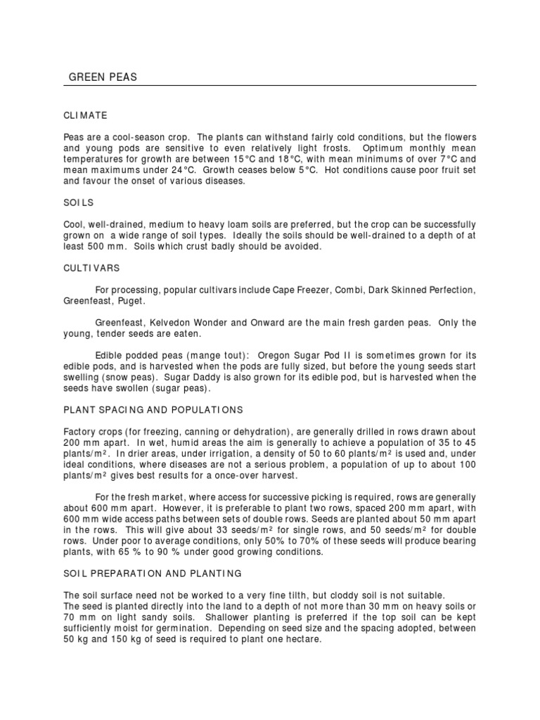 Green Peas | PDF | Pea | Soil