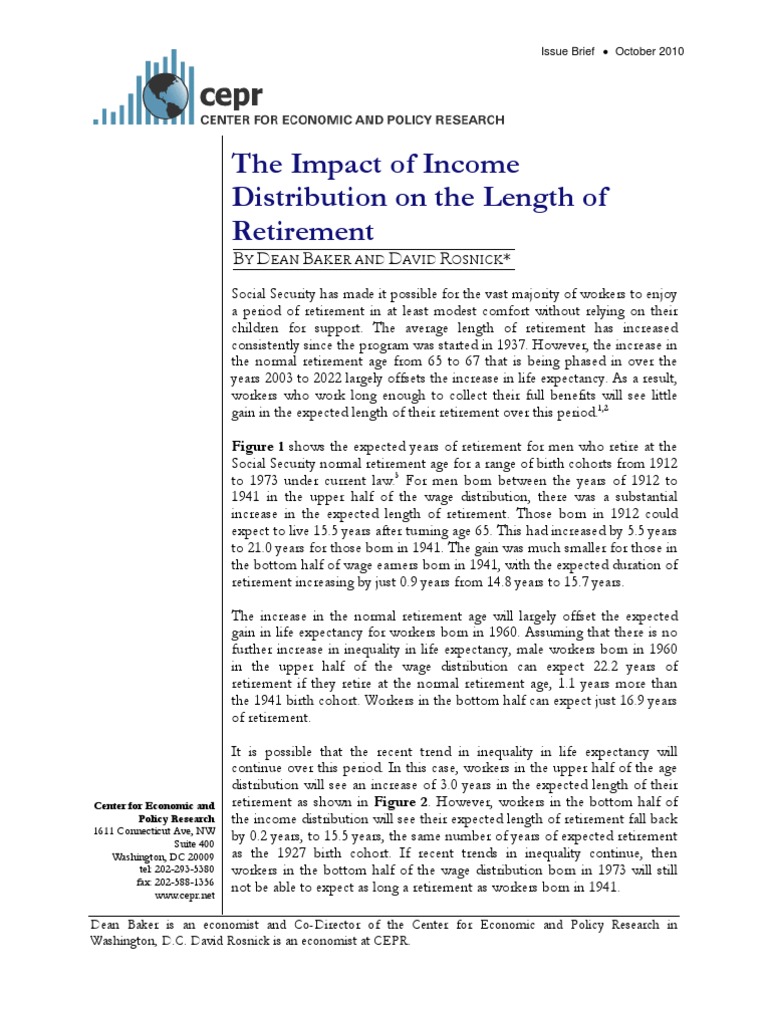 The Impact of Income Distribution On The Length of Retirement | PDF ...