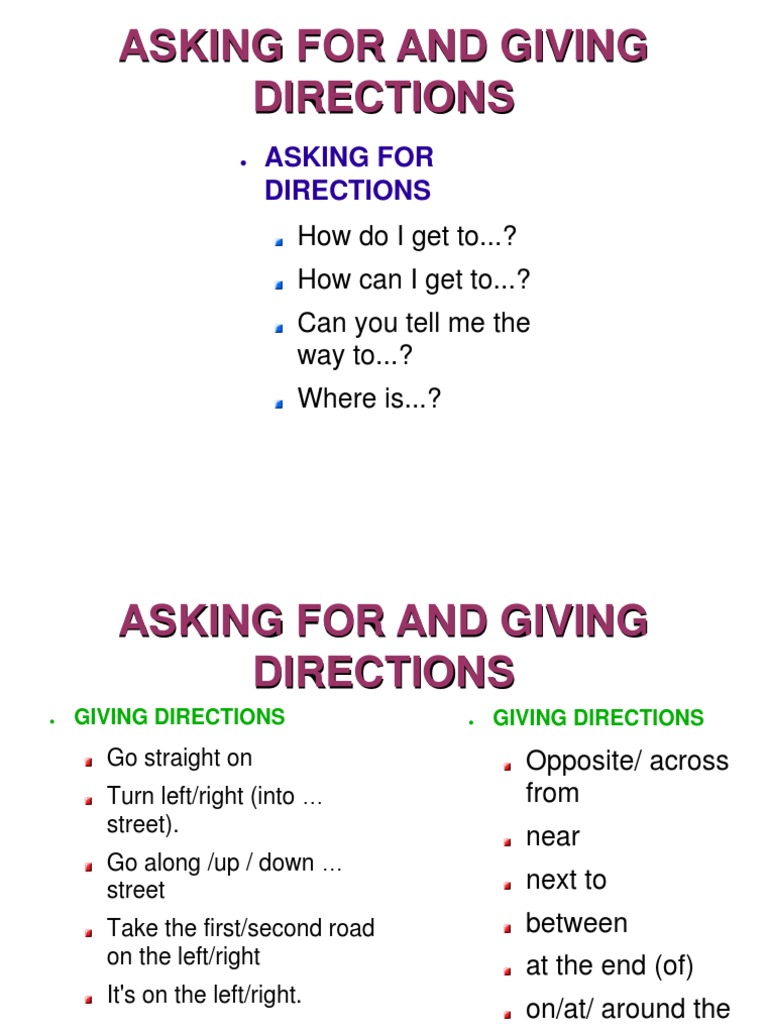 Asking and Giving Direction | PDF