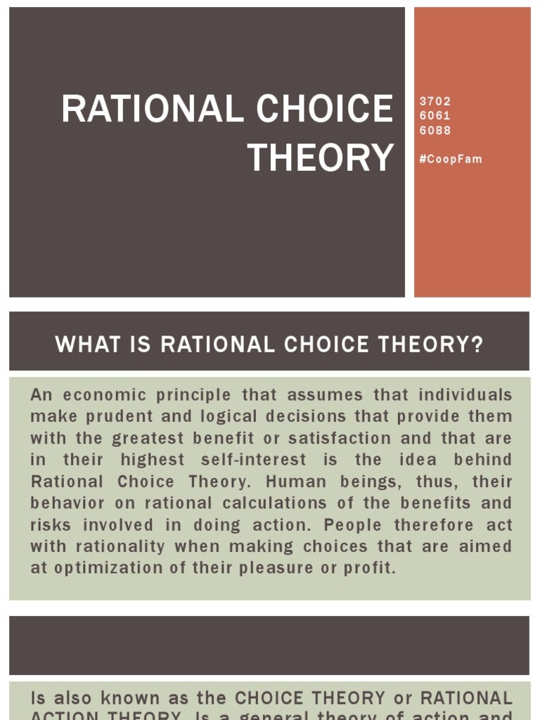 Rational Choice Theory: 3702 6061 6088 #Coopfam | PDF | Rationality ...