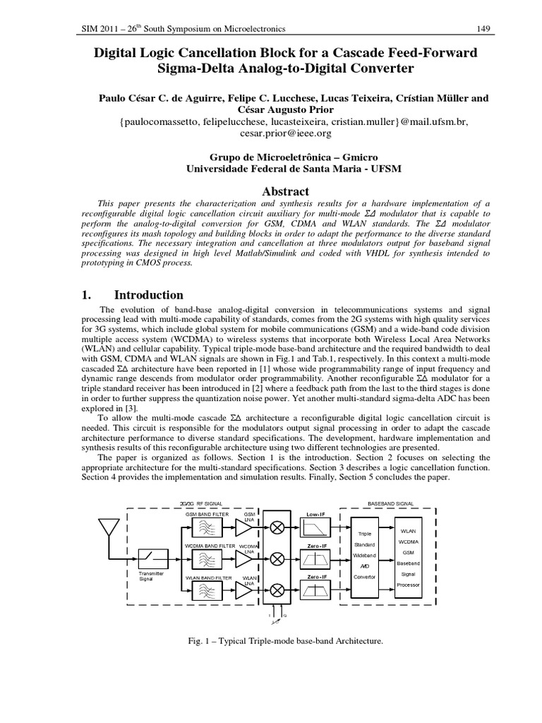 Digital Logic Cancellation Block For A Cascade Feed-Forward | PDF ...