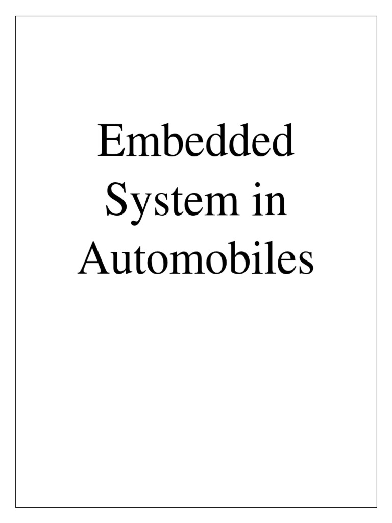 Embedded System in Automobiles | PDF | Airbag | Anti Lock Braking System