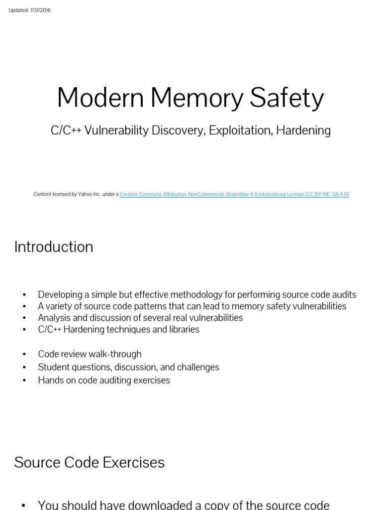 Modern Memory Safety in C CPP PDF | PDF | Pointer (Computer Programming ...