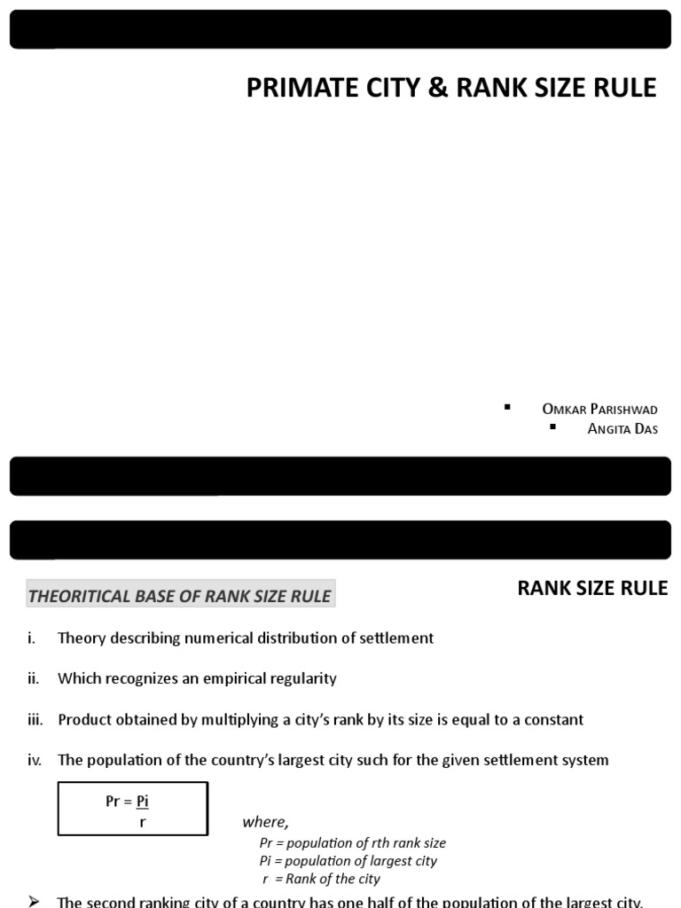 Primate City & Rank Size Rule: O P A D | PDF | Kolkata