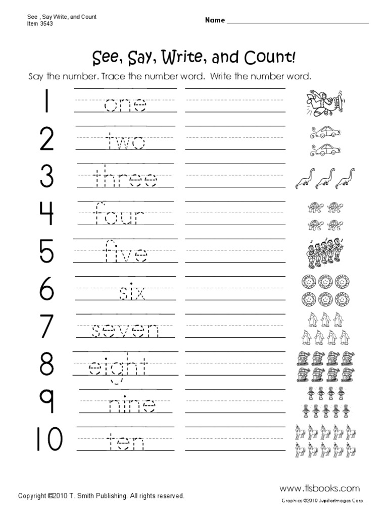 See Say Write and Count | PDF
