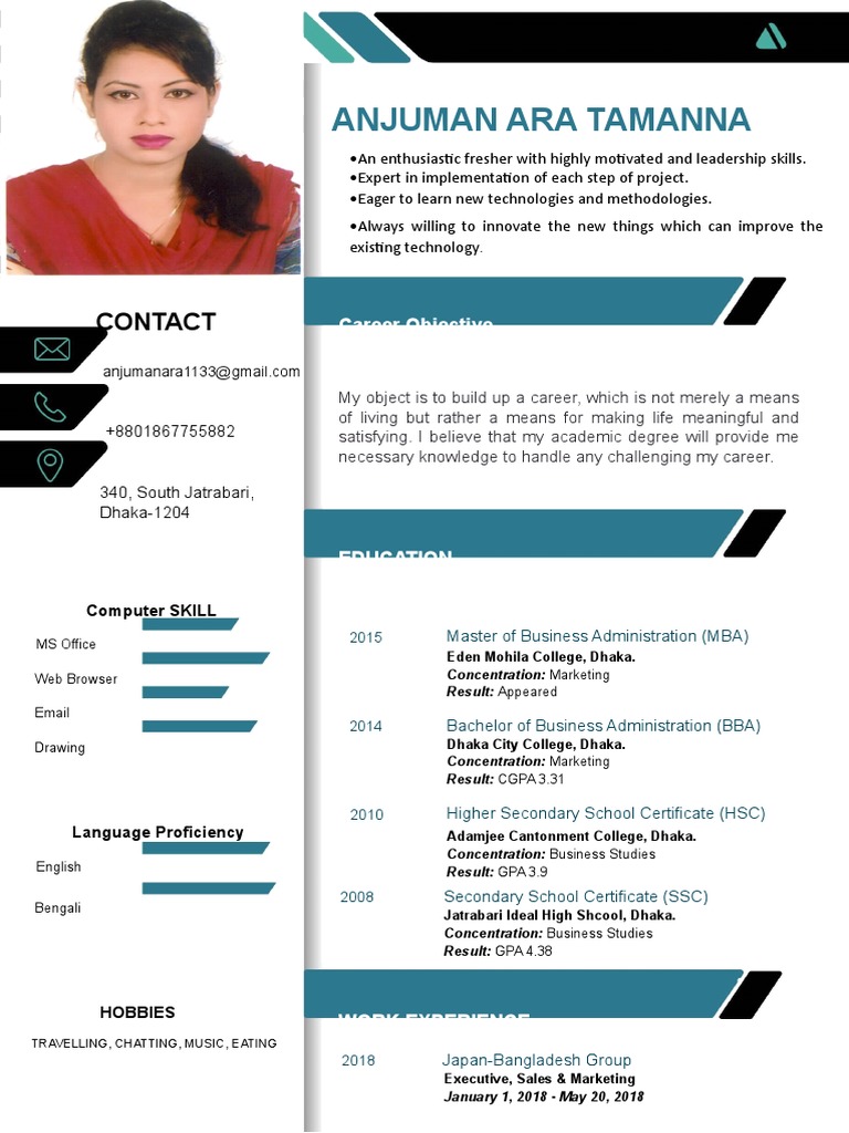 Resume of Anjuman Ara Resume | PDF | Bangladesh | Dhaka