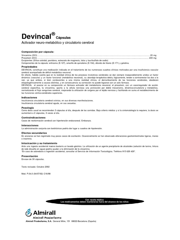 Devincal | Medicamentos con receta | Medicina