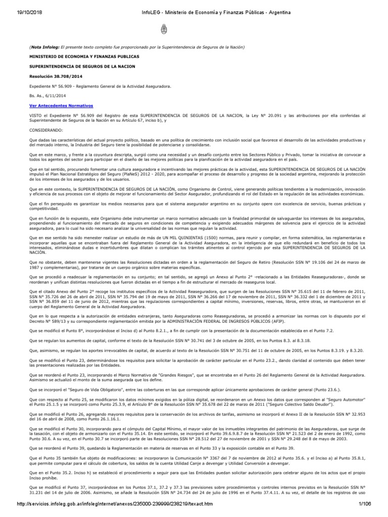 Reglamento Empresas Aseguradoras | PDF | Seguro | Regulación