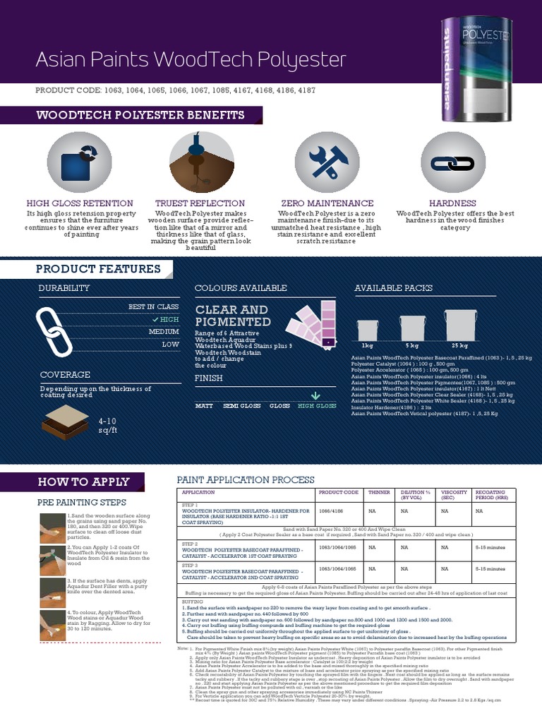 Woodtech Polyester | PDF | Paint | Polyester