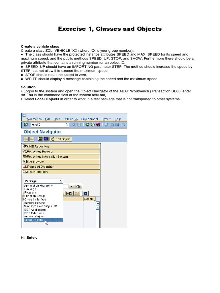 ABAP Objects - Exercise 1 - Classes and Objects (Global) | PDF | Method (Computer Programming ...