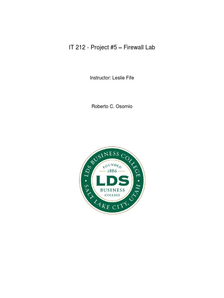 It 212 Project 5 Firewall Lab Instructor Leslie Fife Download