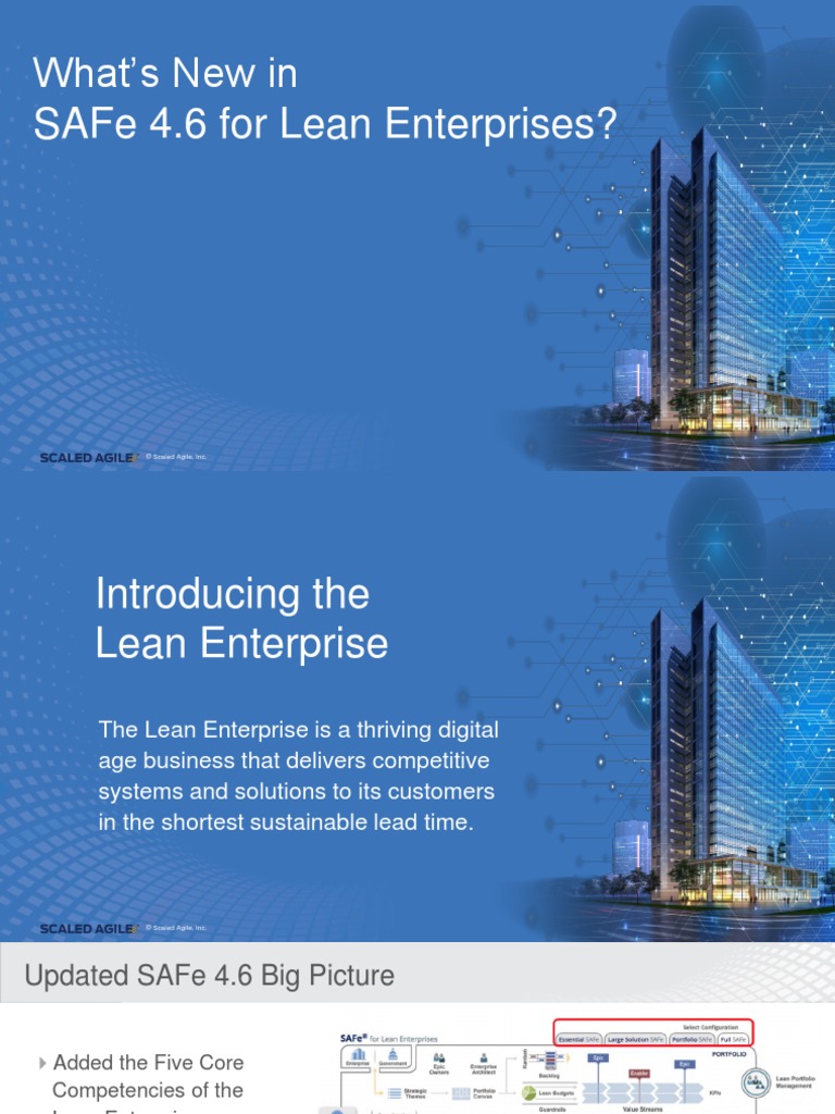 What'S New in Safe 4.6 For Lean Enterprises?: © Scaled Agile, Inc | PDF ...