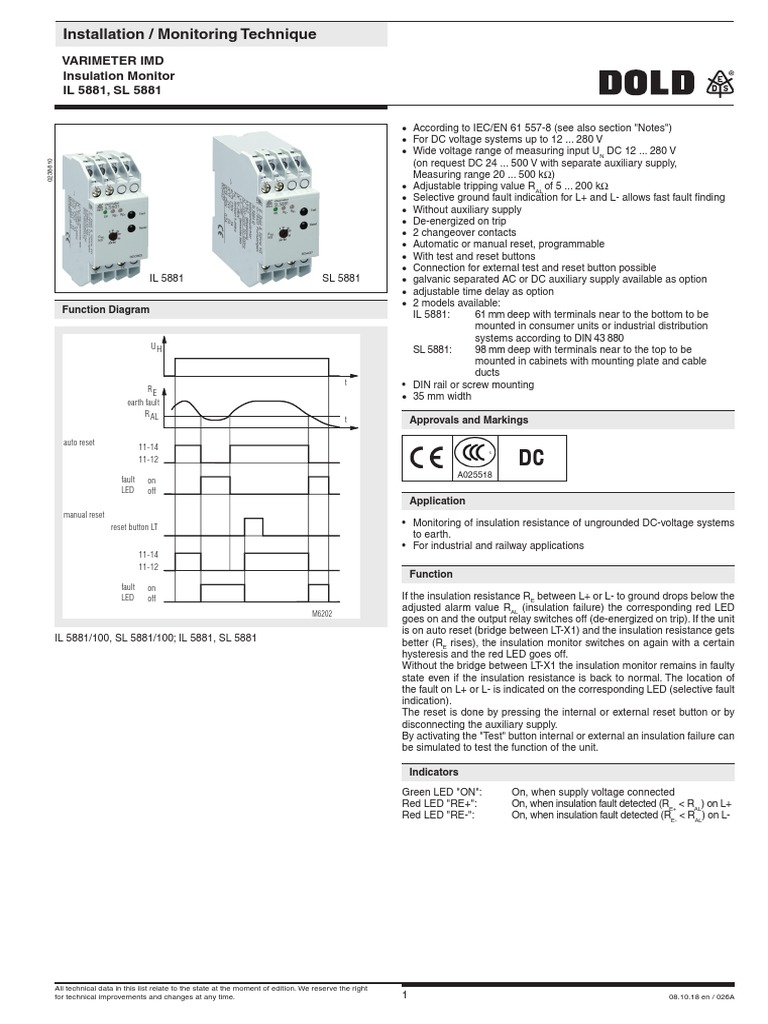 Installation / Monitoring Technique: Varimeter Imd Insulation Monitor ...