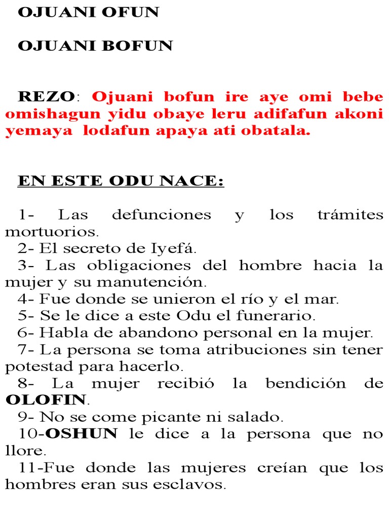 106.ojuani Bofun | PDF | Pollo | Santeria