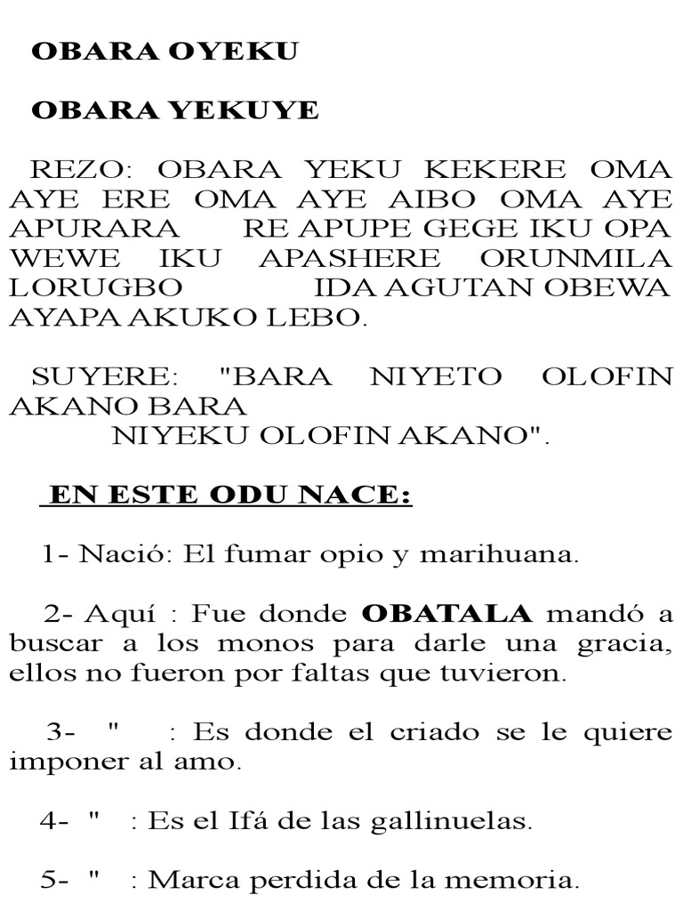 El Odu Obara Oyeke: advertencias y recomendaciones de este signo de Ifá ...