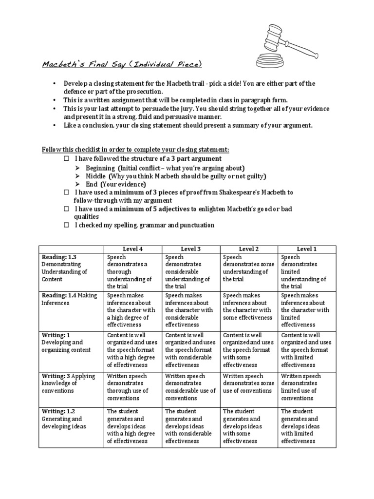 Macbeth's Final Assignment | PDF | Argument | Epistemology