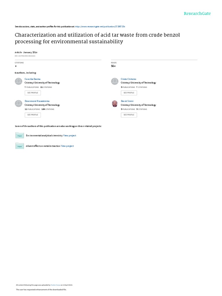 Acid Tar | Download Free PDF | Gas Chromatography | Adsorption