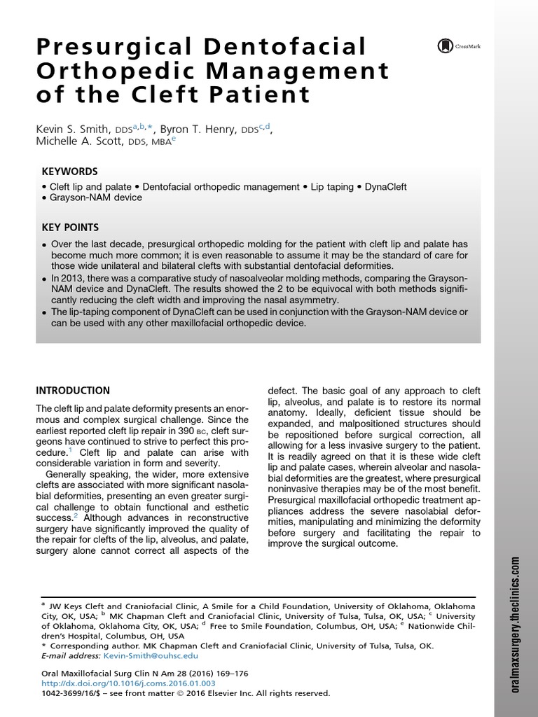 Manejo Dentofacial Del Paciente Con Labio y Paladar Hendido | PDF ...