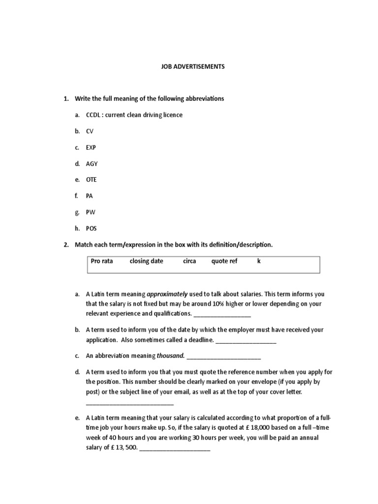 Job Ads | PDF | Recruitment | Salary